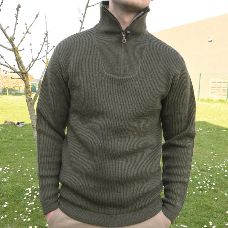 Pull col camionneur kaki Lorry taille S à 3XL