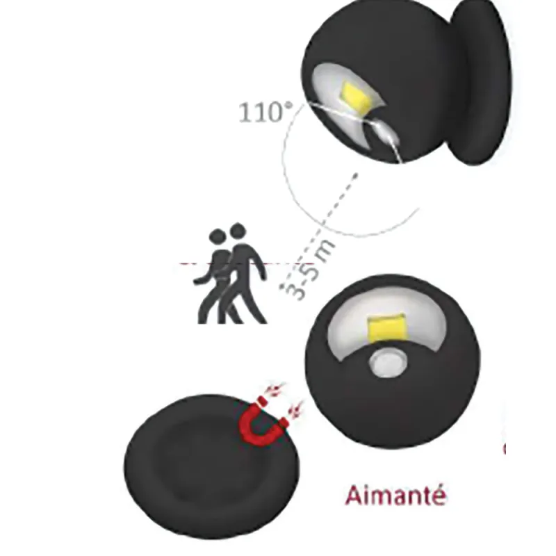 Spot COB orientable 360° 3 modes 100 lumens 8x8x8cm