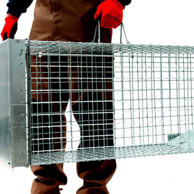 Cage-piège Strong trappe glissière 3 poignées 80X34X34 cm